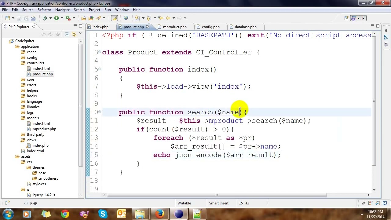 Codeigniter AutoComplete Search