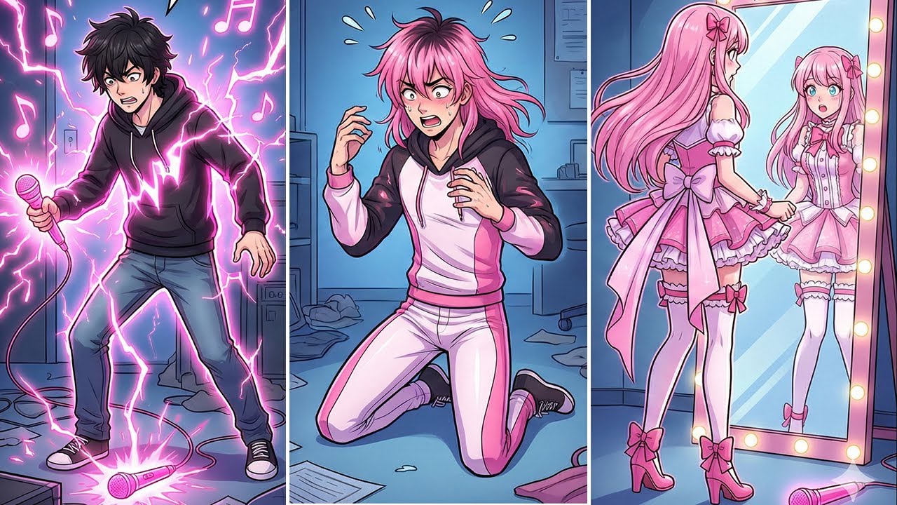 Boy Turns Into Pink Idol Girl! | TG TF Comic Dub 242