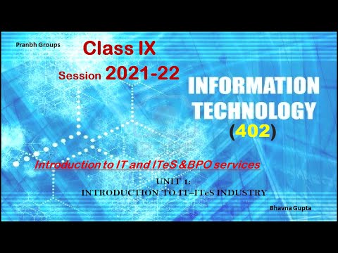 IT and ITeS, BPO | Unit 1: Introduction to IT-ITeS industry | IT (Code-402) for 9th