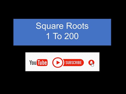 2 second trick||Square Roots 1 to 200