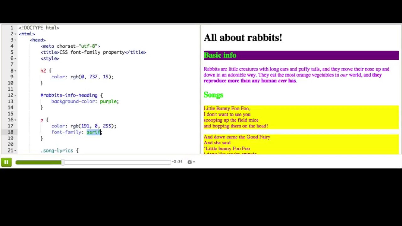 25 CSS font family property   Intro to HTML CSS  Making webpages   Computer Programming   Khan Acade