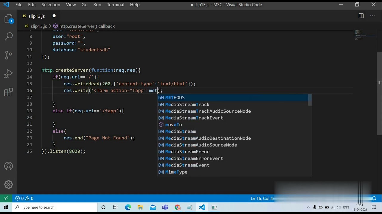 Using node js and MySQL create a User Login System -- very simple solution without using express JS.