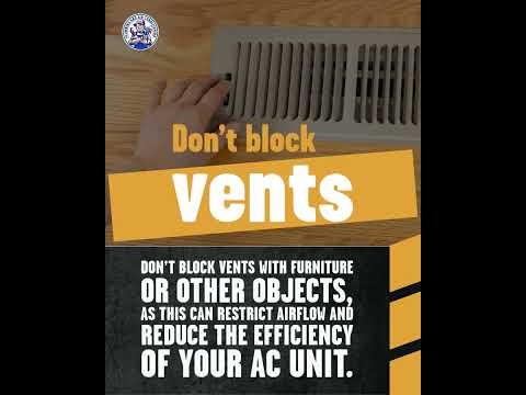 Air Conditioning Tips - Don't block vents