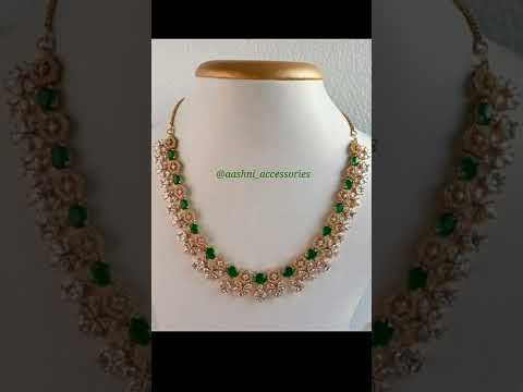 Green stone necklace designs