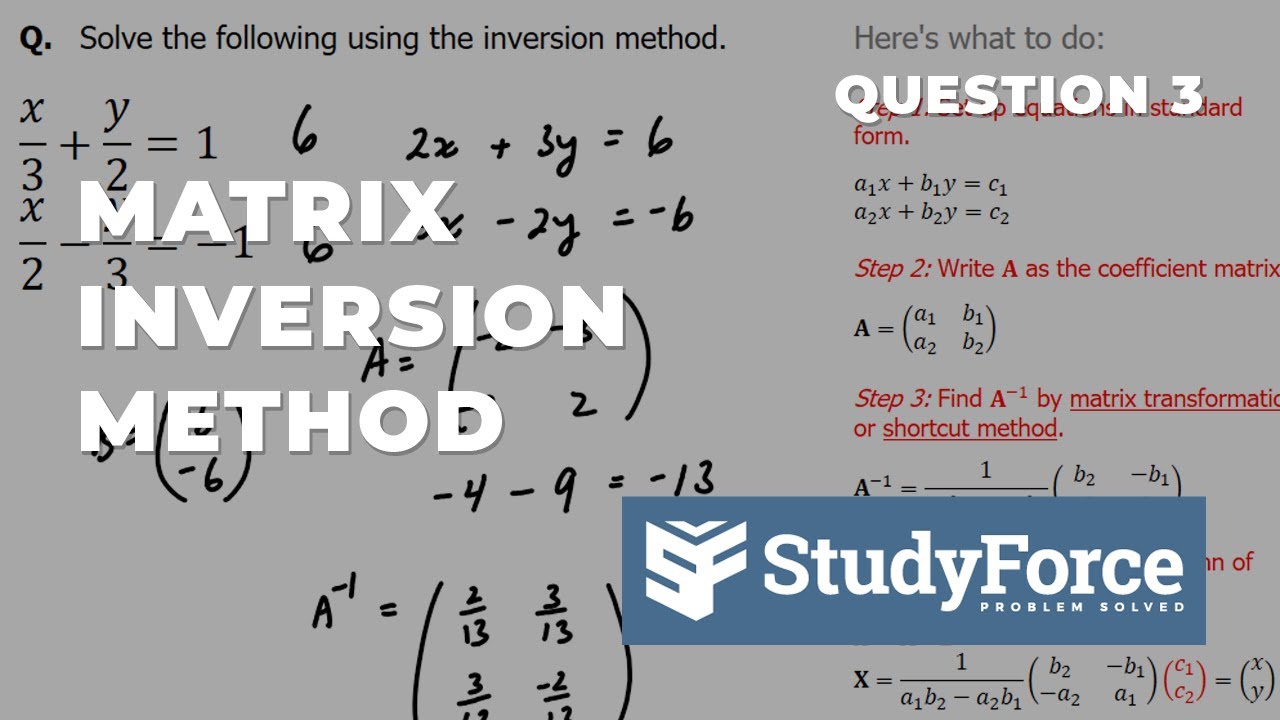 Matrix Inversion Method | 2-Variable Linear System (Example 3)