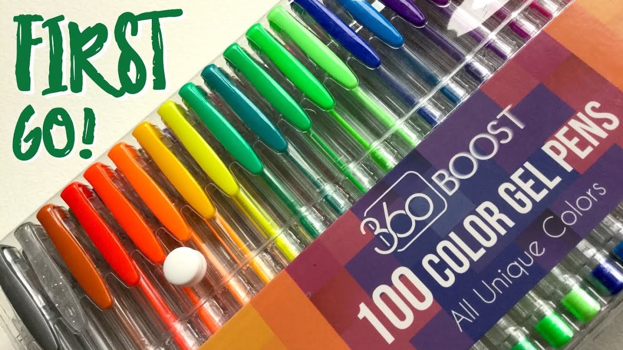 360 Boost Gel Pens Review // My First Go and coloring with gel pens!