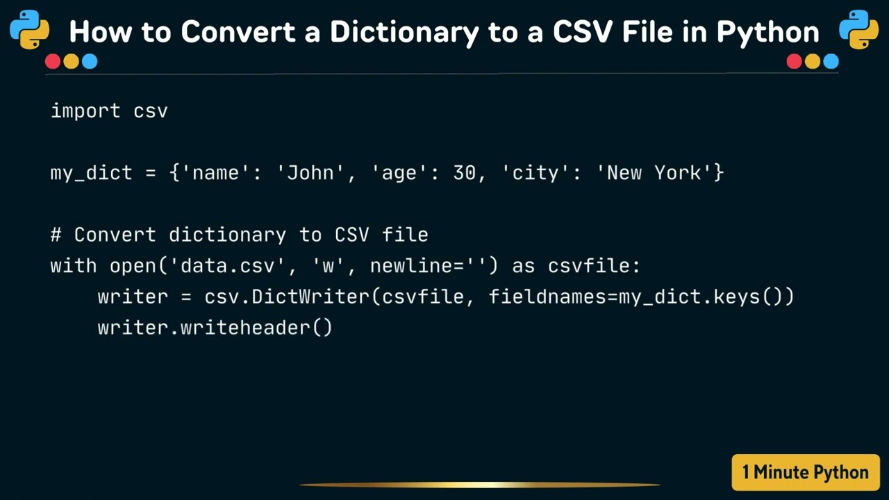 How to Convert a Dictionary to a CSV File in Python