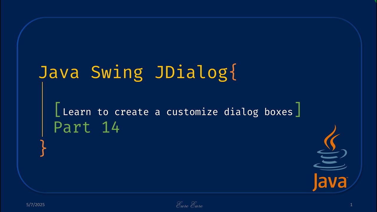Java  Swing JDialog Implementation