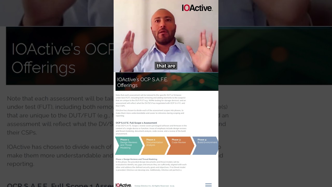 IOActive | What happens during the OCP S.A.F.E. security review?