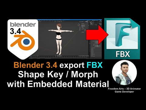 Blender 3.4 export FBX with embeded Material Texture - Tutorial