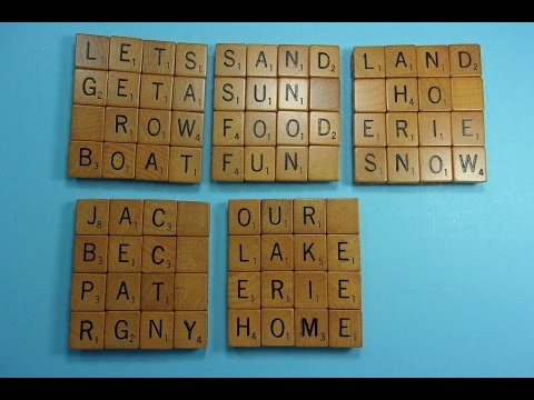 Making Scrabble Letter Coasters, Words with Friends Gift Idea