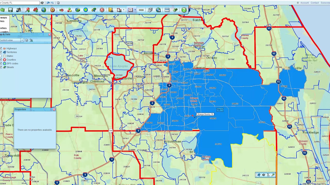 Create a ZIP Code Territory Bounded by a Highway - MapBusinessOnline