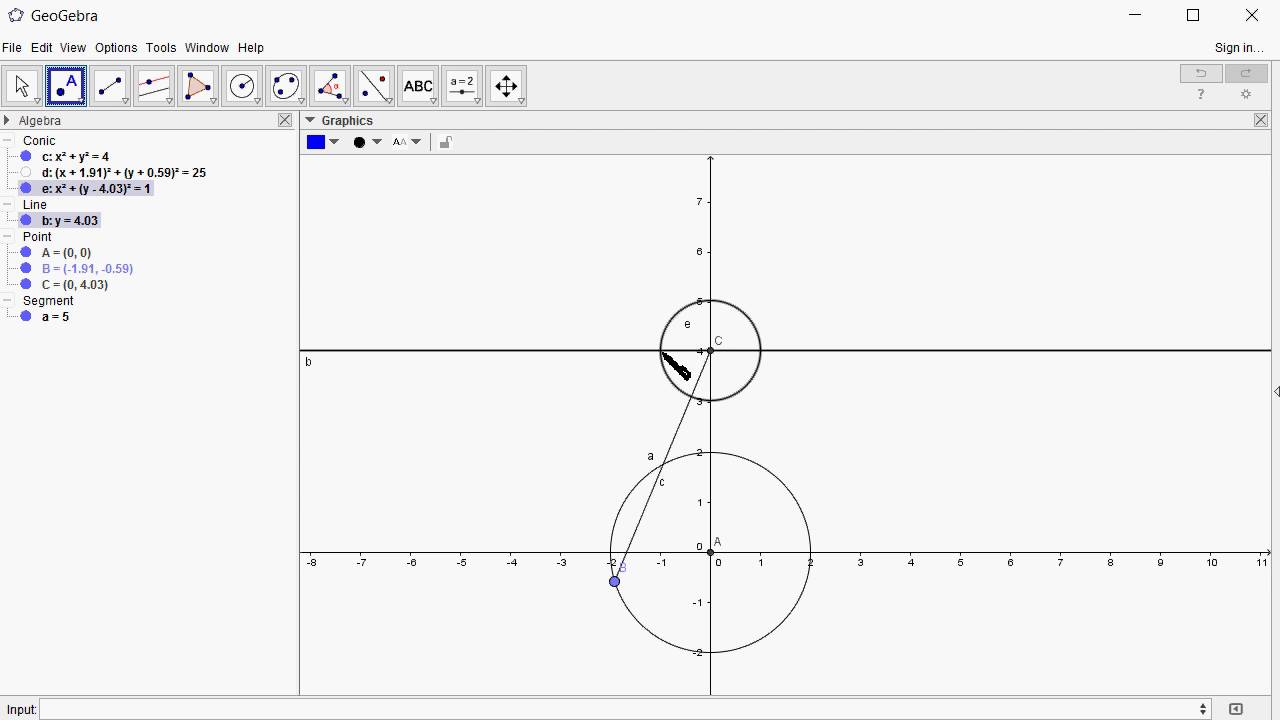 GeoGebra: Simulating the motion of a Piston and a Crankshaft - M516 H4 #3 (SU16)