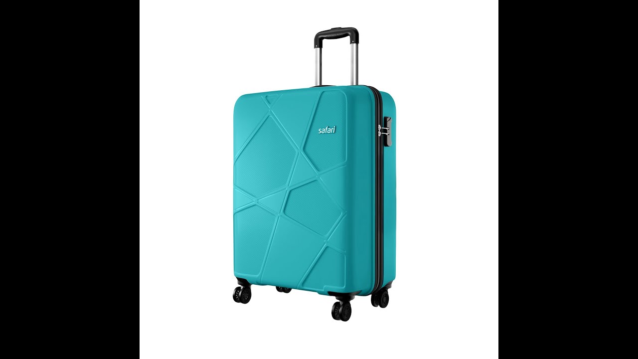 Safari Pentagon Pro 8 Wheels 55Cm Cabin Trolley Bag Hard Case Polypropylene, Travel Suitcase, Cyan