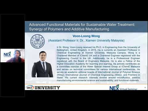 NEx Virtual Seminar II-01 Advanced Functional Materials for Sustainable Water Treatment.