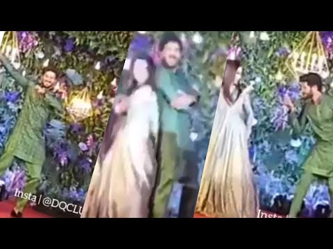 Dulquer Salmaan dance performance at stage with wife Amal Sufiya