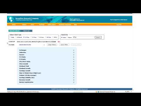 Using SRC's Chartscreen in Stock Research - Part 1: Overview