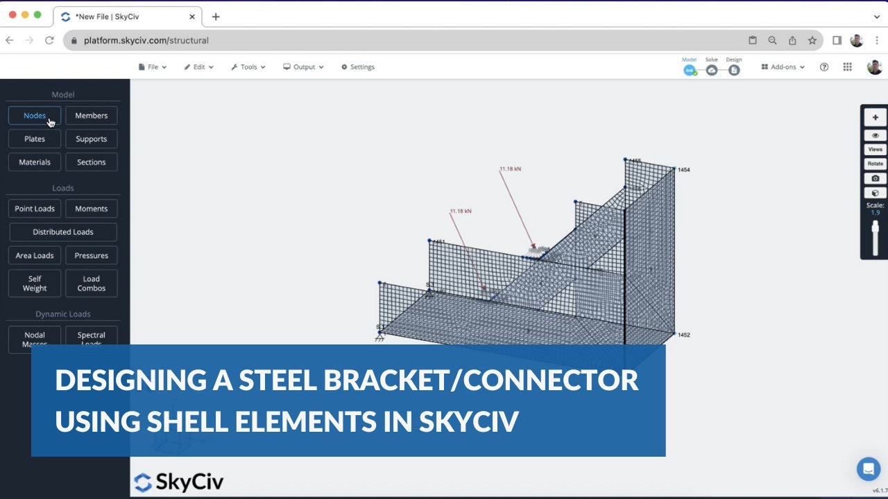 Design a Bracket Using Plate Elements in SkyCiv S3D