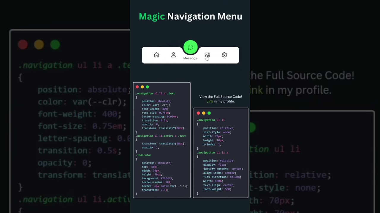 Magic Navigation Menu #css #webdesign