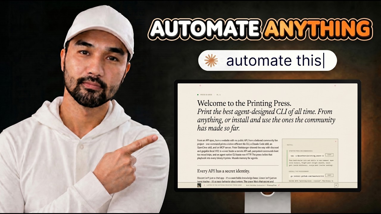 This Free Tool Lets Claude Automate ANYTHING (The CLI Printing Press)