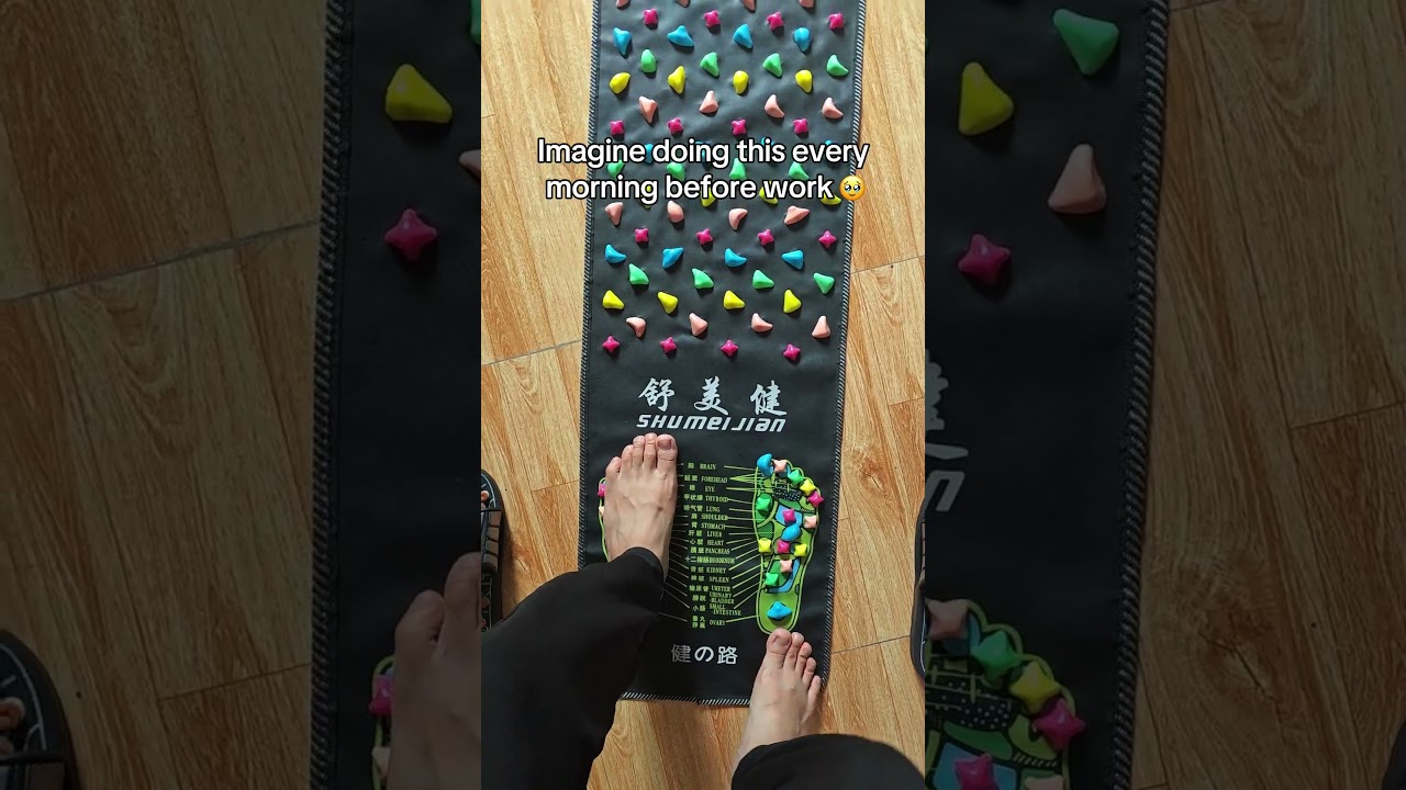 Why Does This Foot Mat Feel So Good?!🧦 #acupressure #footmassage