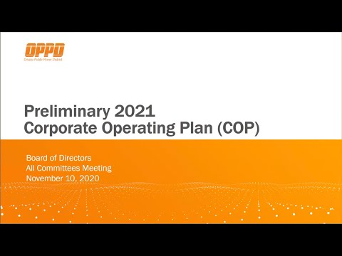 Preliminary 2021 Corporate Operating Plan