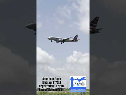 American Eagle Embraer E170LR landing at Memphis International Airport