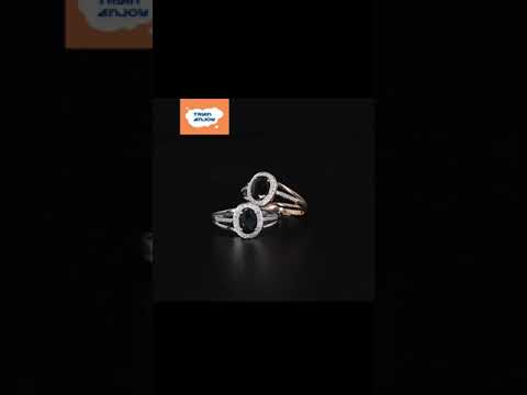 Gold Ring with Blue Sapphire | White/Rose Gold |  14K 585