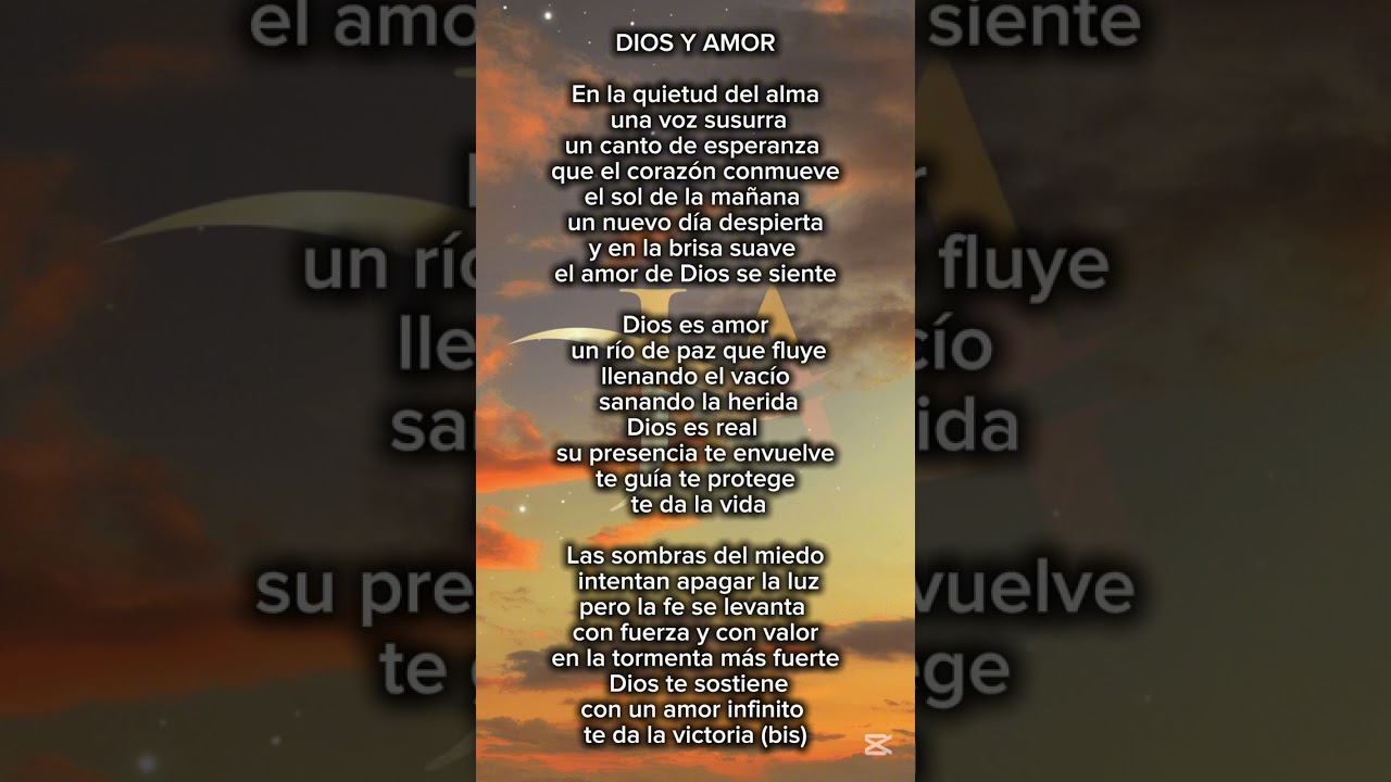 DIOS Y AMOR.  letra