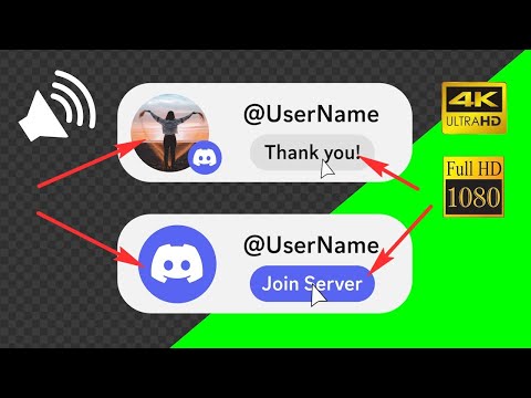 Join Discord Server | Сustom button with your text/logo | green screen, transparent background