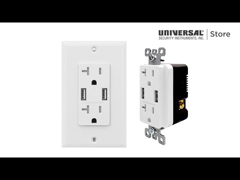USI Electric A USB Charger 20 Amp Tamper Resistant Duplex Receptacle Wall Outlet - (USB2R2WH20A36)