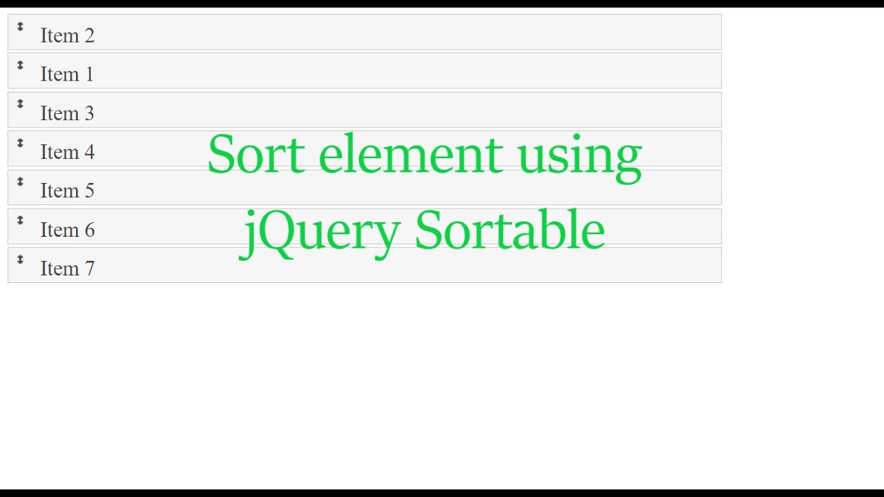 Sort element using jQuery sortable