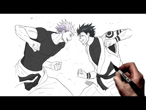 How To Draw Gojo Vs Sukuna | Step By Step | JJK