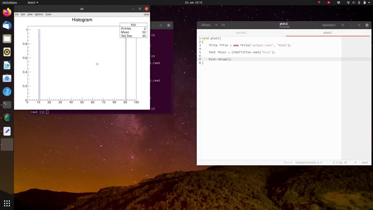 CERN ROOT Tutorial 16: Storing and Loading Objects with TFile