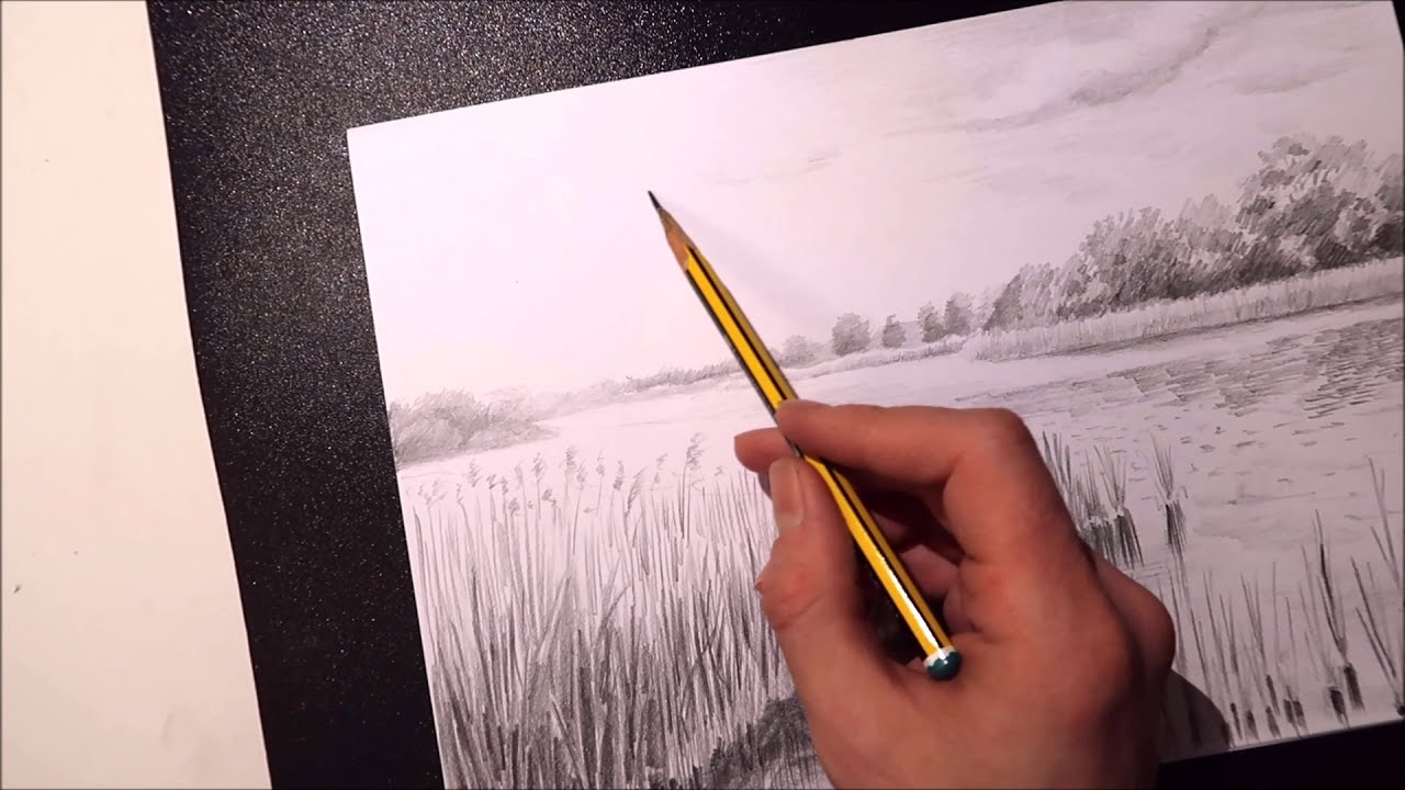 Lake view landscape in 5 steps | space3art4