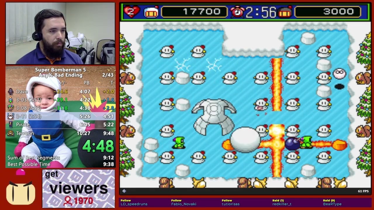 Super Bomberman 5 - Any% Bad Ending Speedrun (9:56)