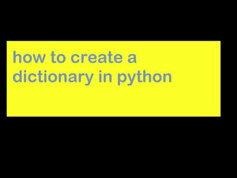 How to create a dictionary in python