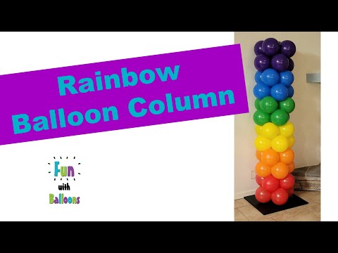 How To Make A Rainbow Balloon Column