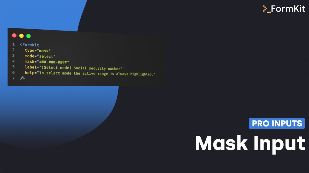 FormKit Mask Input Overview