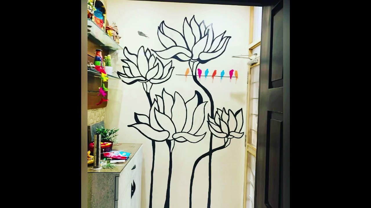 DIY wall painting  @ Entrance foyer using acrylic colors