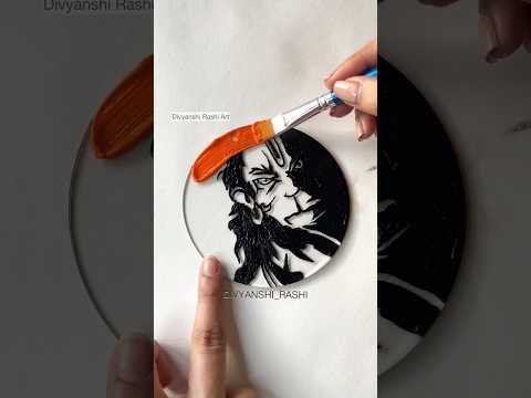 Jai Hanuman ji🙏 Bajrangbali Acrylic Glass Painting | Hanuman Janmotsav Drawing #jaishreeram #siyaram