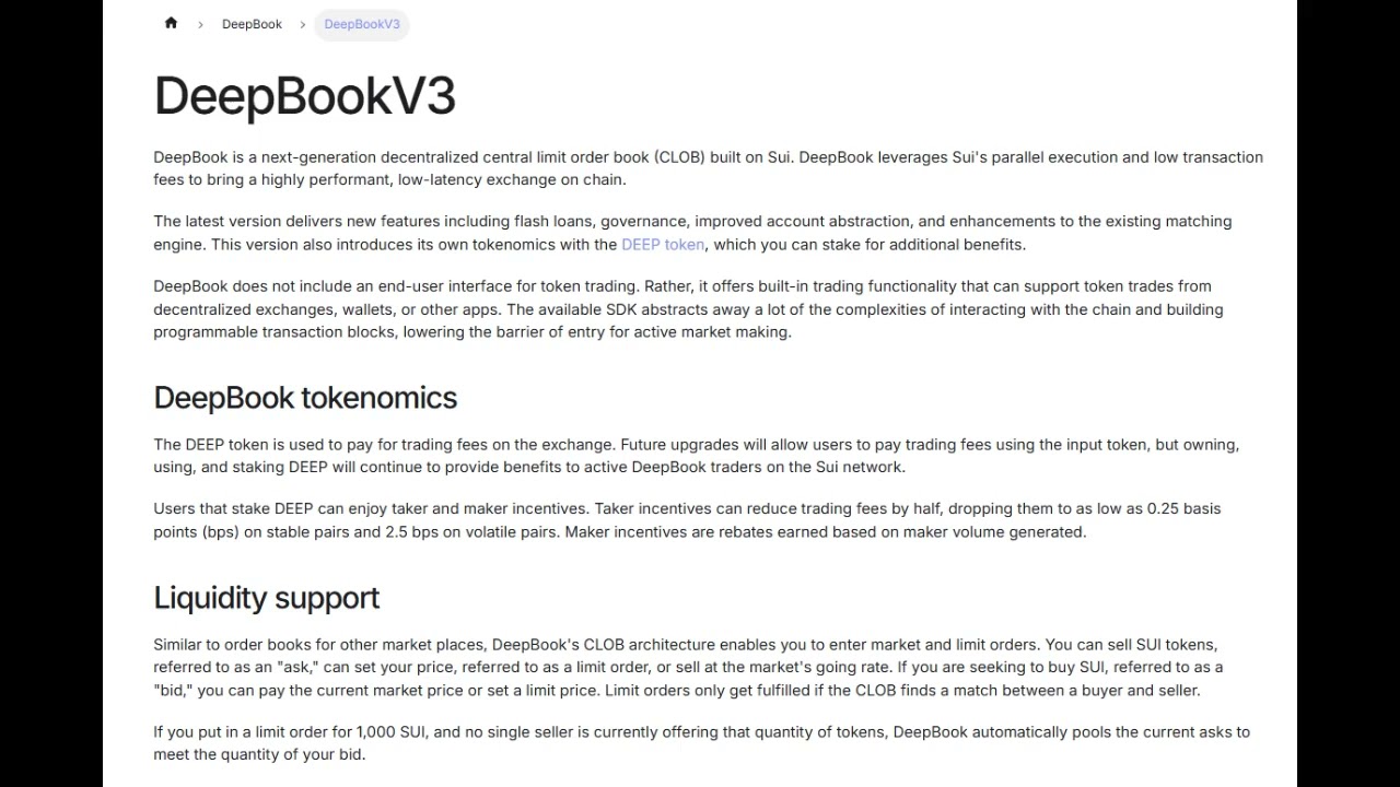 Podcast: DeepBookV3 Documentation Overview