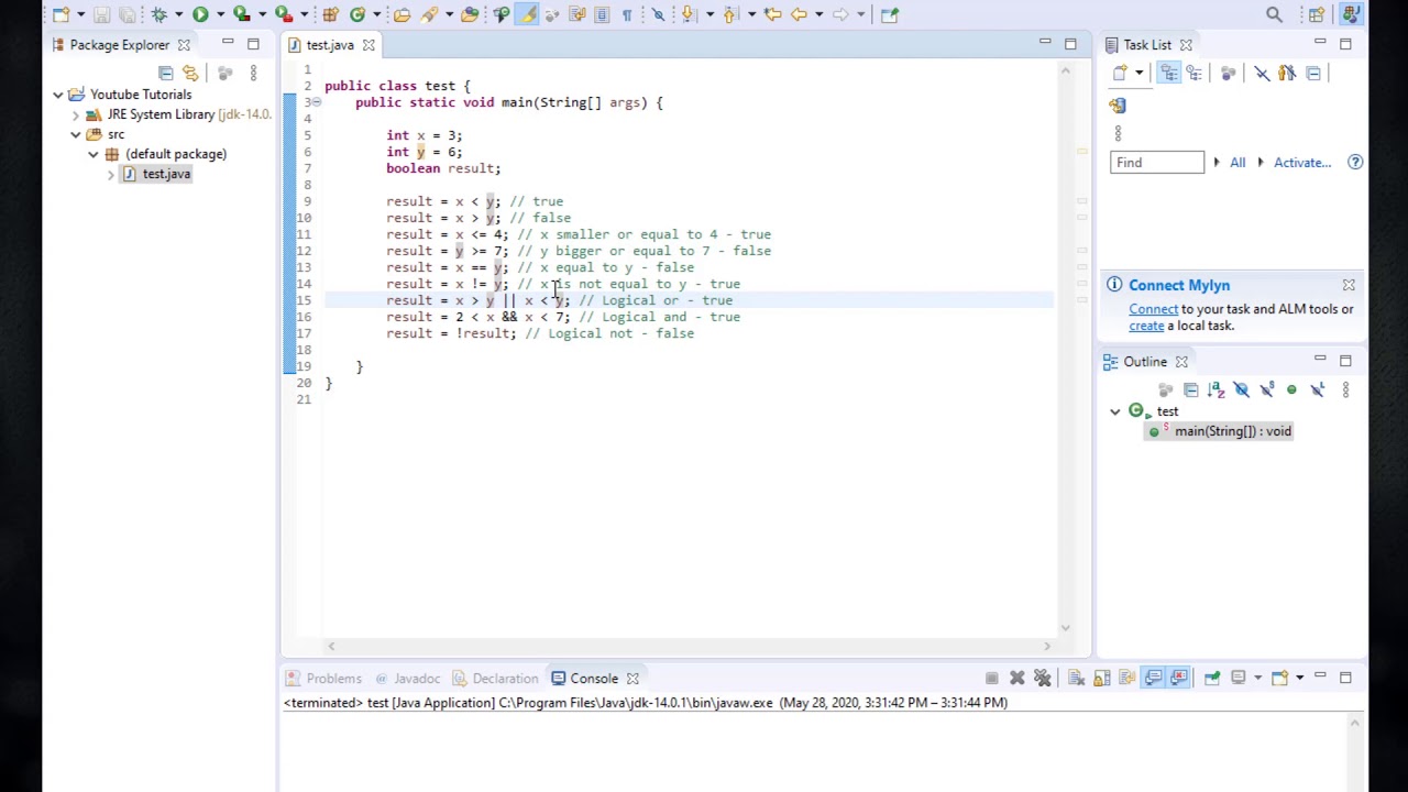 Java Tutorials - Part 06 - Boolean Operators
