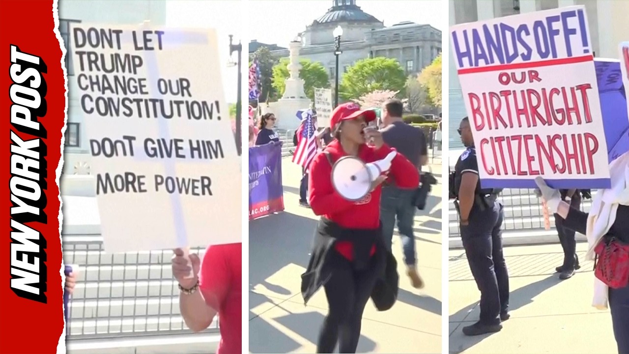 CHAOS outside Supreme Court as dueling protesters clash over Trump birthright citizenship case