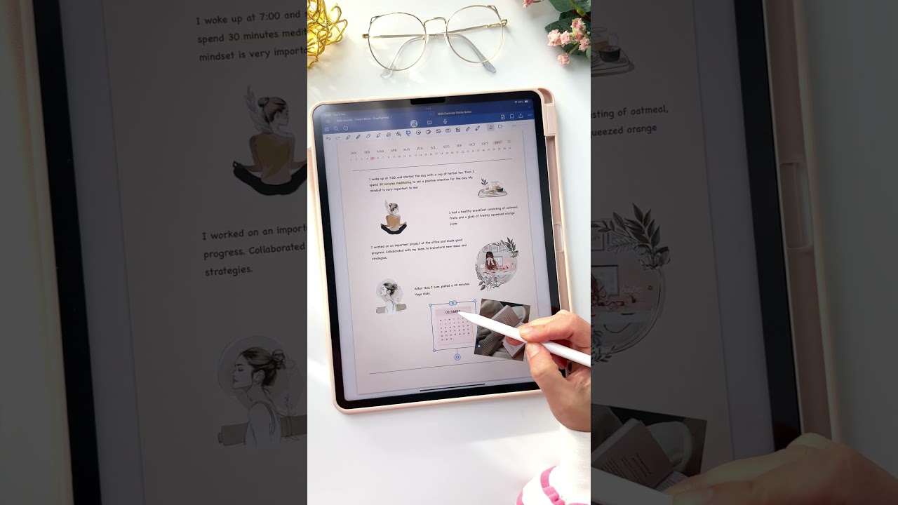 Digital Daily Journal with the That Girl Aesthetic & Calendar Stickers #journal #digitaljournal