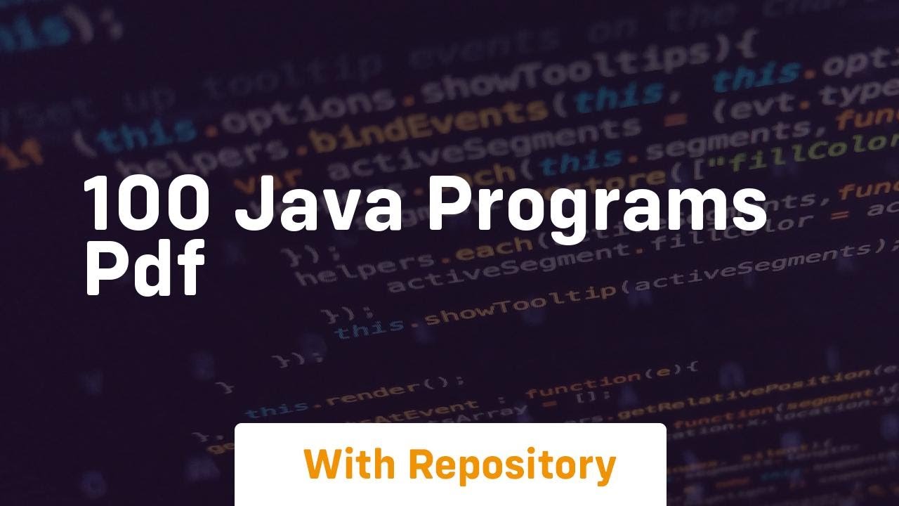 100 java programs pdf