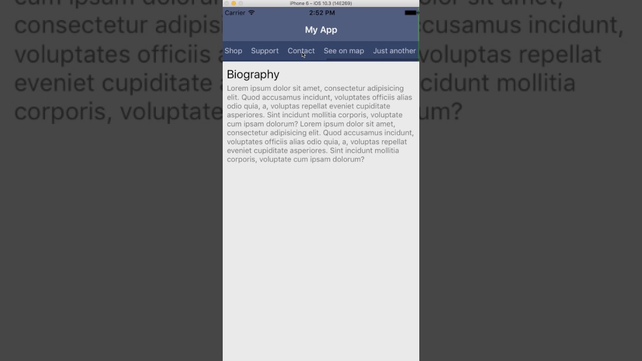 Horizontal navigation in Nativescript 2.5 + Angular, iOS example