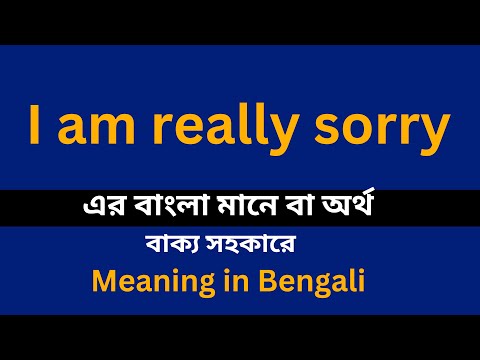 I am really sorry meaning in bengali/I am really sorry শব্দের বাংলা ভাষায় অর্থ অথবা মানে কি