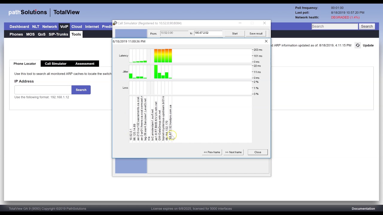 VoIP Link Troubleshooting Testing