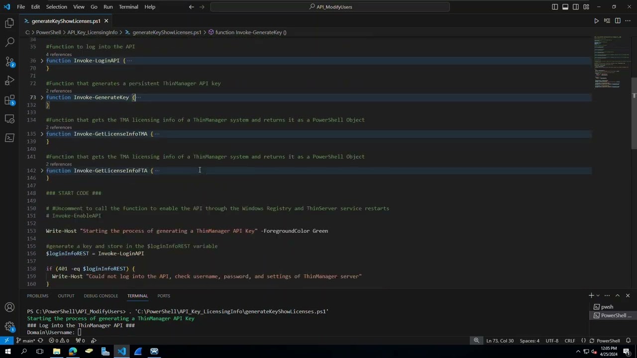 ThinManager GitHub - API Key Generation and Licensing Info